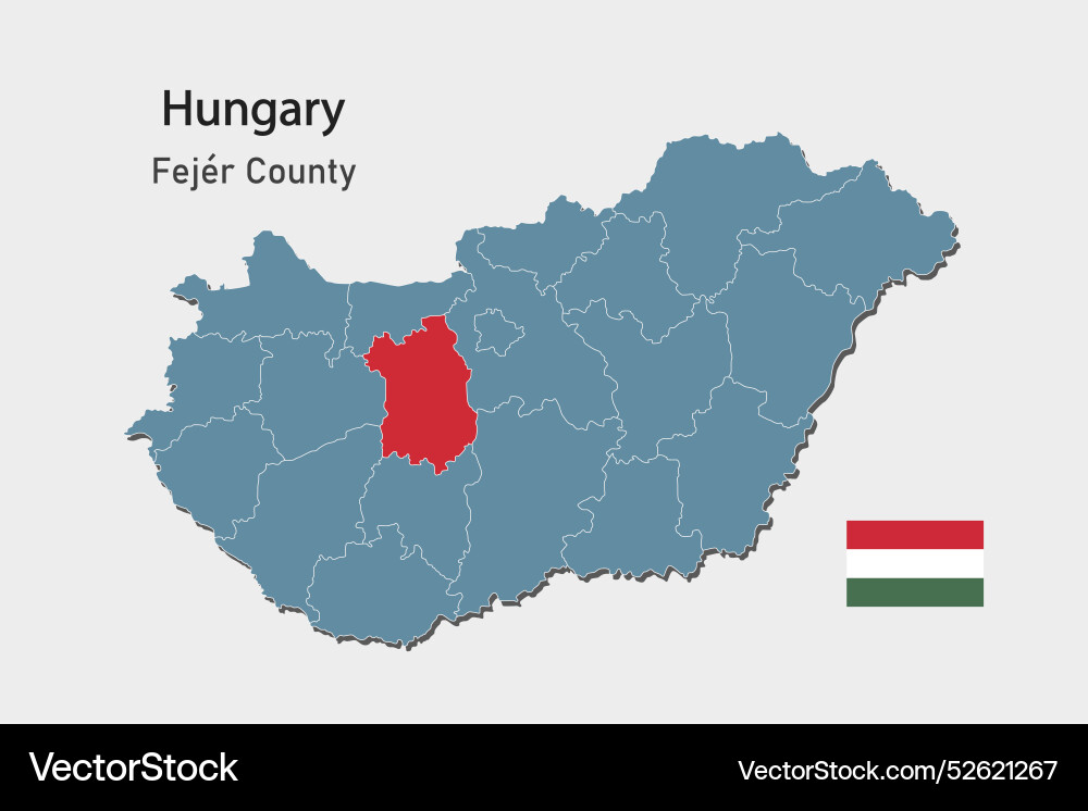 Map hungary county fejer Royalty Free Vector Image