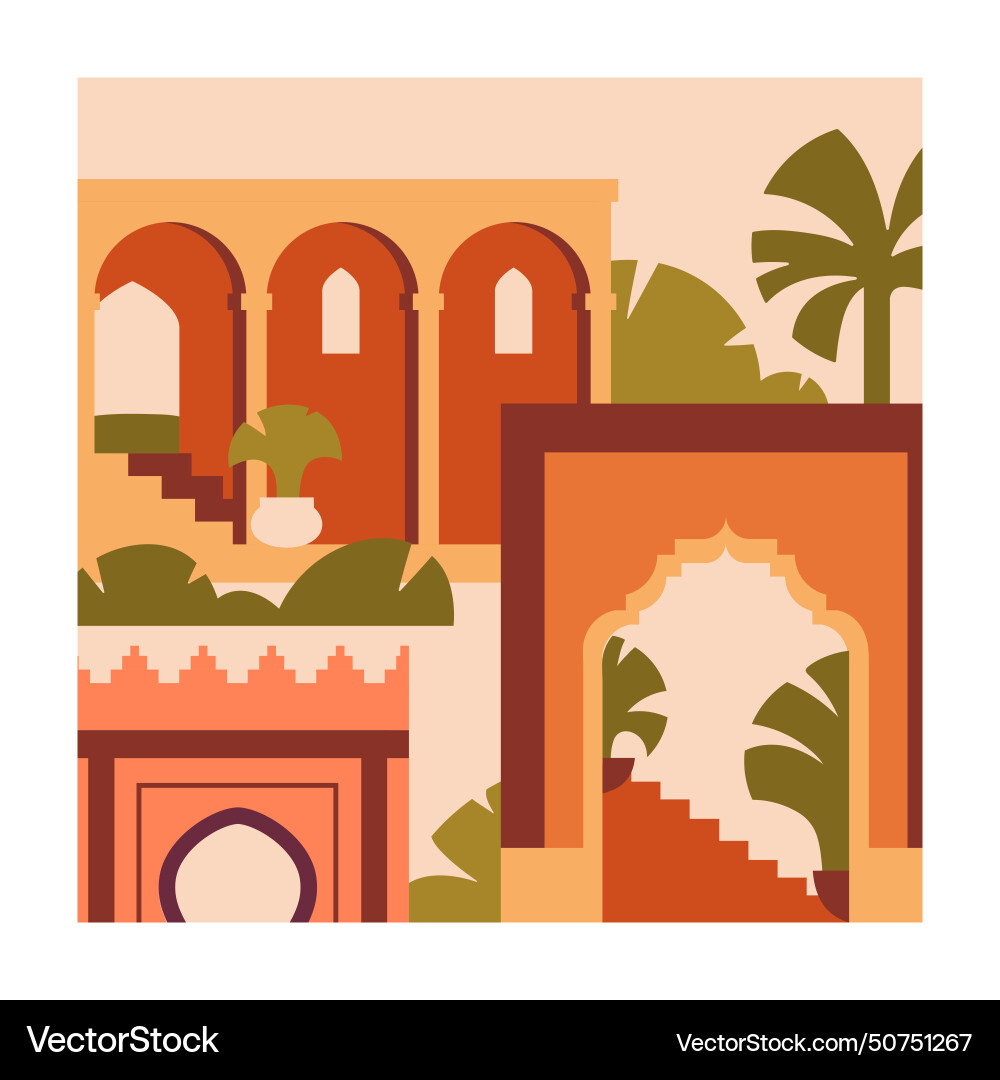 Morocco card moroccan architecture ancient Vector Image