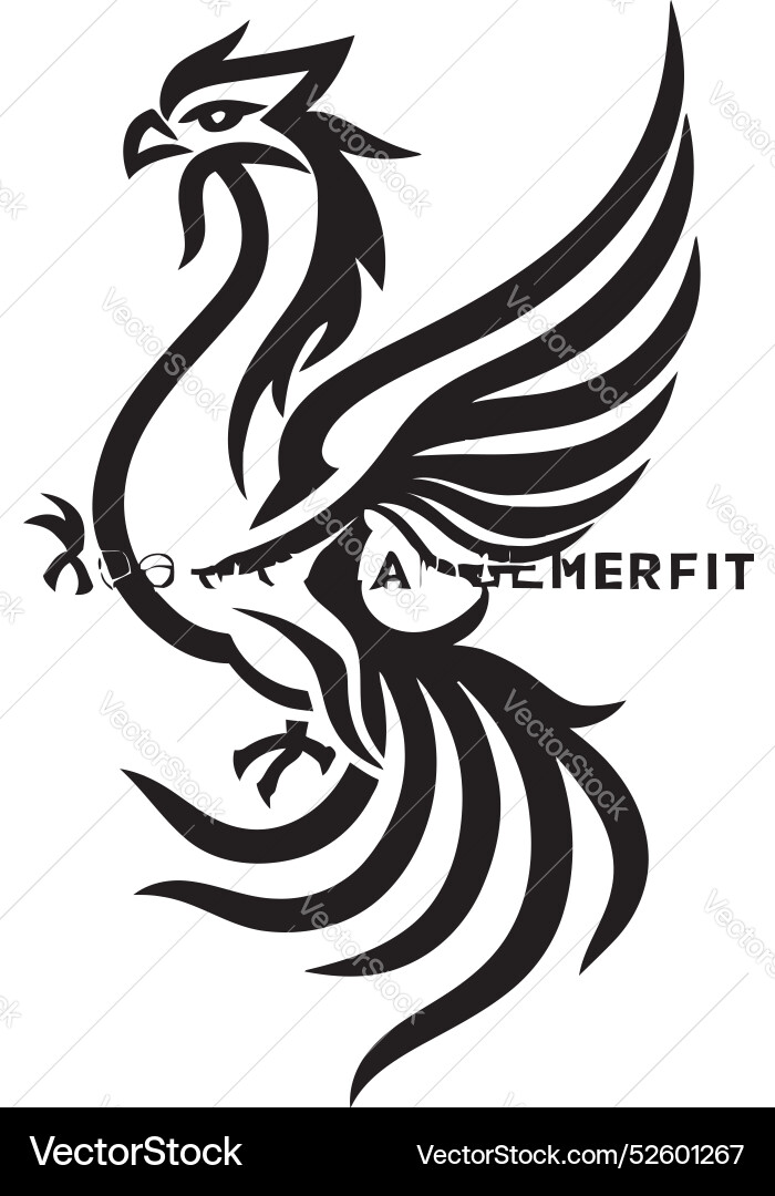 Phoenix ascendancy logo design of legendary bird Vector Image