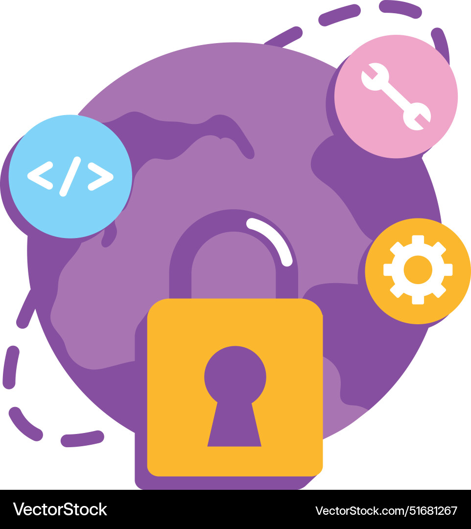 Programming cybersecurity software Royalty Free Vector Image