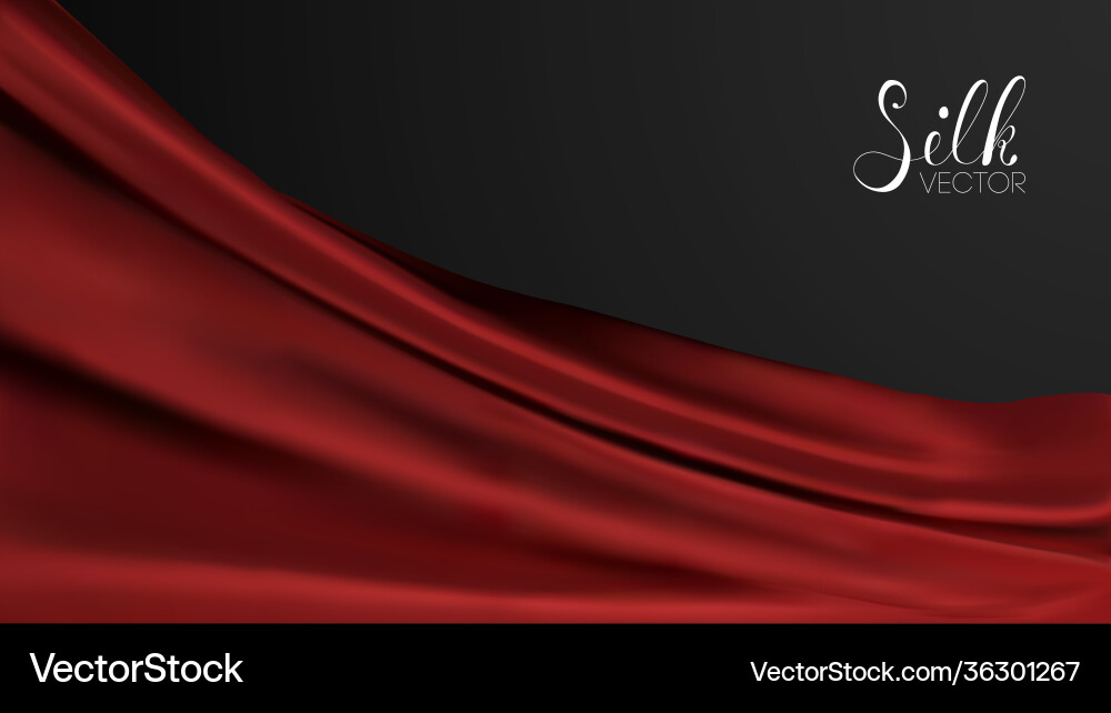 Red Silk Fabric on Black Royalty Free Vector Image
