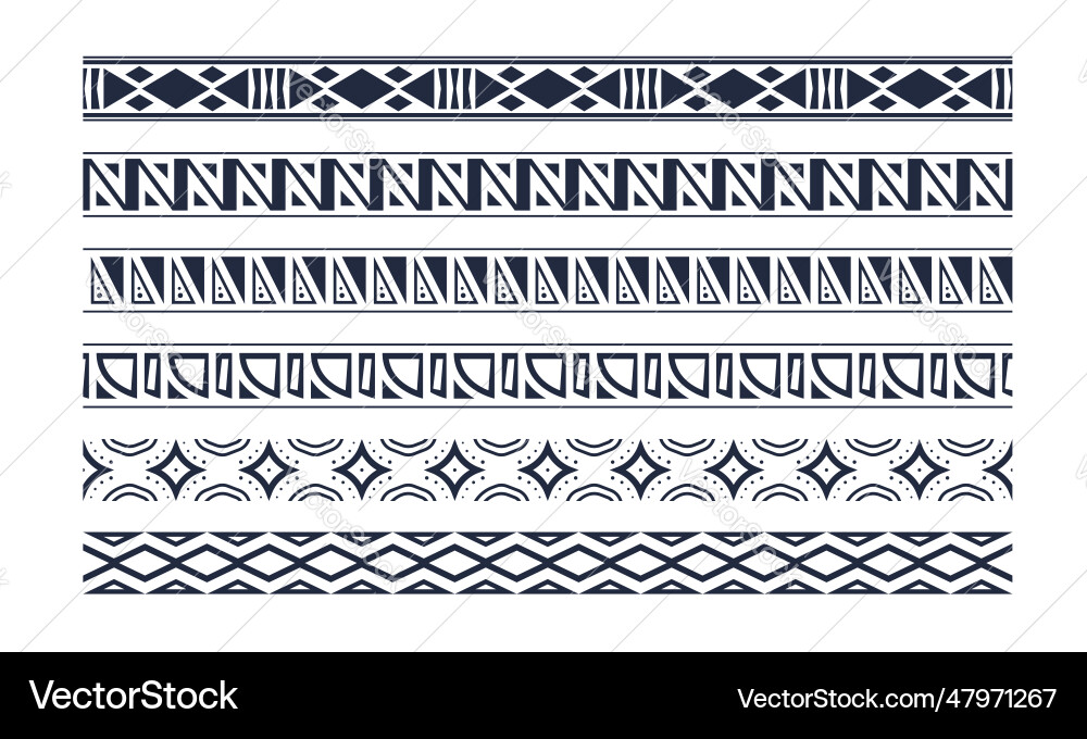 Seamless ethnic tribe border pattern decoration Vector Image