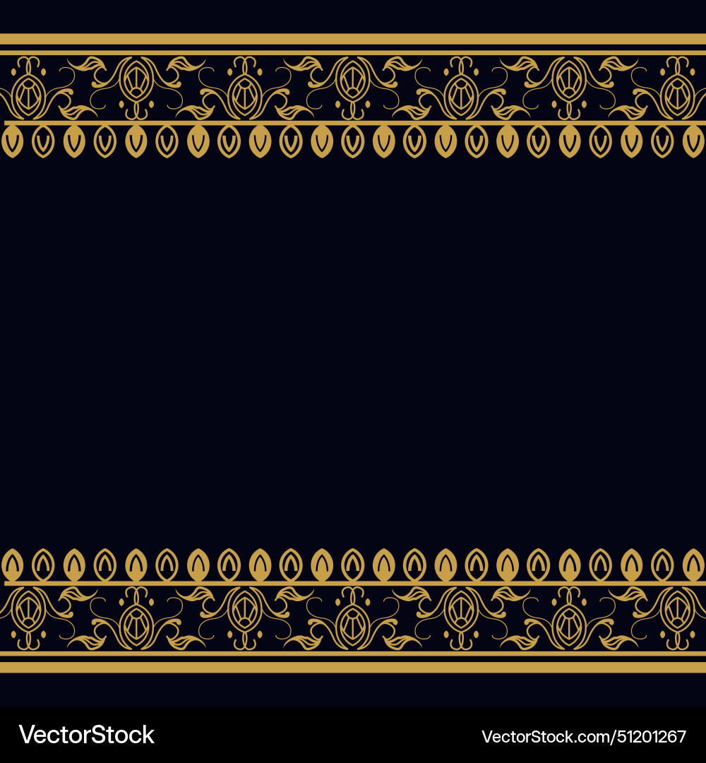 Vintage pattern border gold concept design Vector Image
