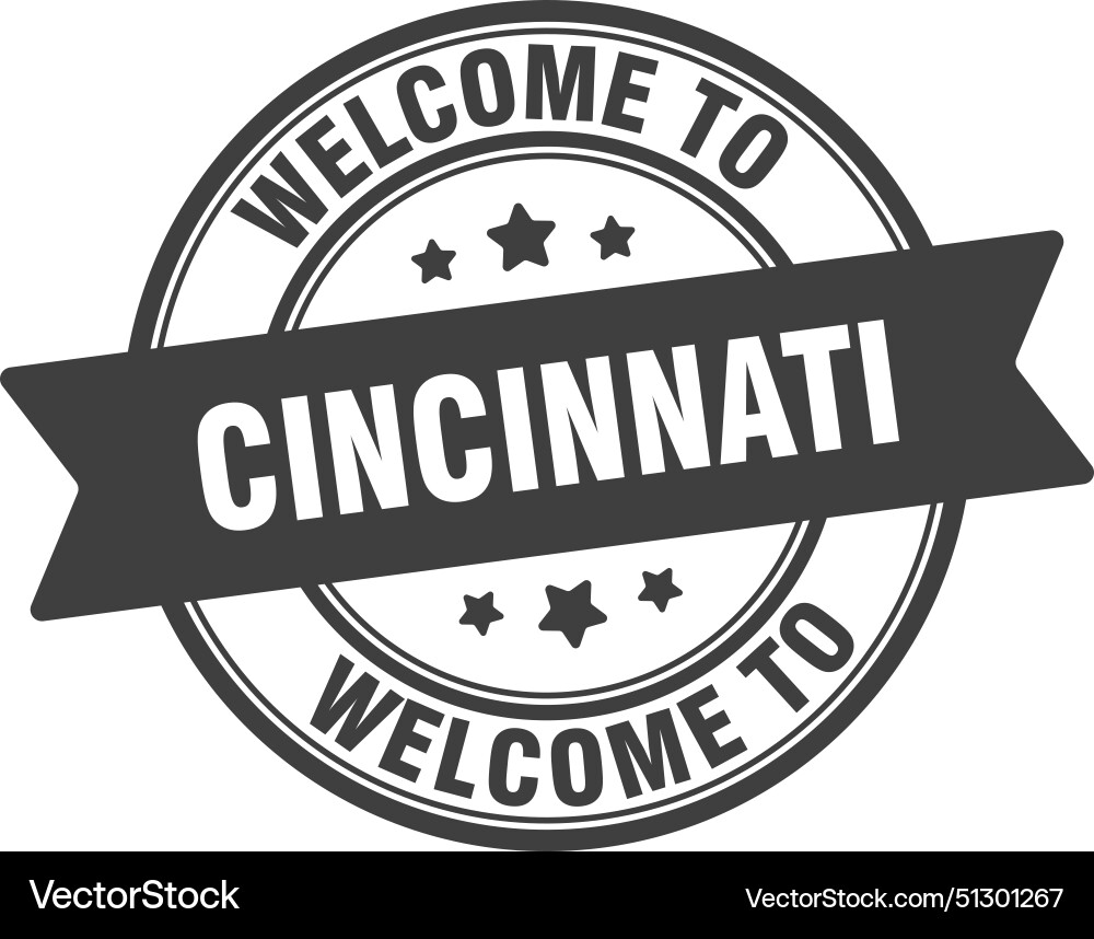 Welcome to cincinnati stamp round sign Royalty Free Vector