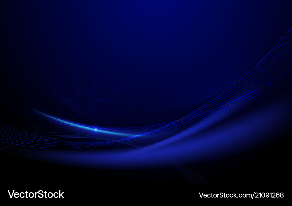 Abstract blue wavy with light curved lines Vector Image