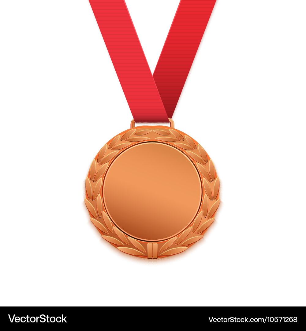 Bronze medal isolated on white Royalty Free Vector Image