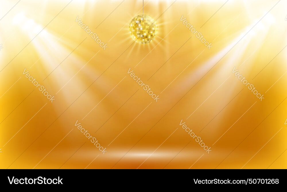 Dance floor in a nightclub with disco ball Vector Image