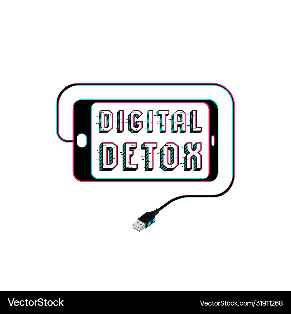 Digital detox poster Royalty Free Vector Image