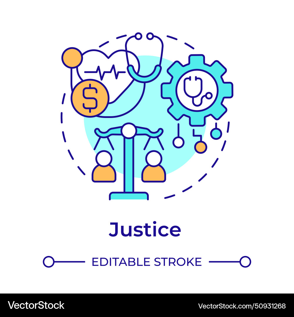 Justice multi color concept icon Royalty Free Vector Image