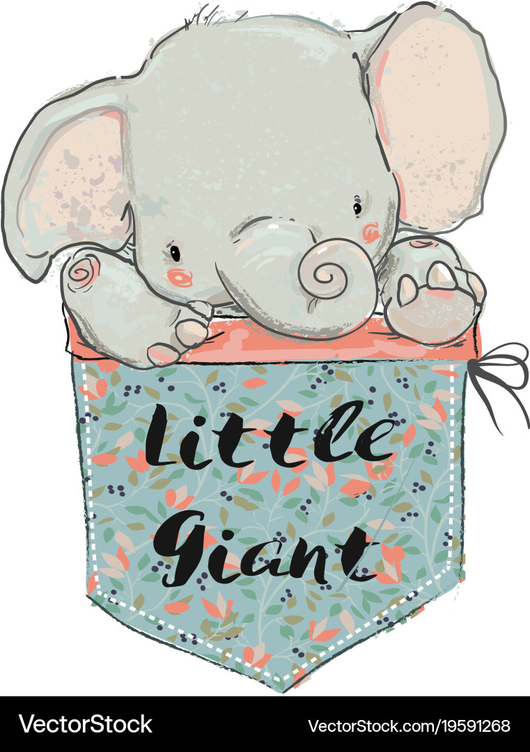 Little pocket elephant Royalty Free Vector Image