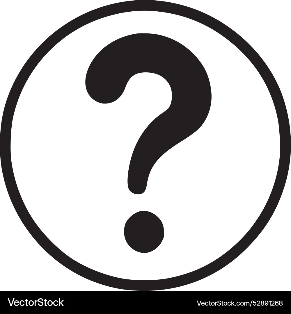 Question - black and white isolated icon Vector Image