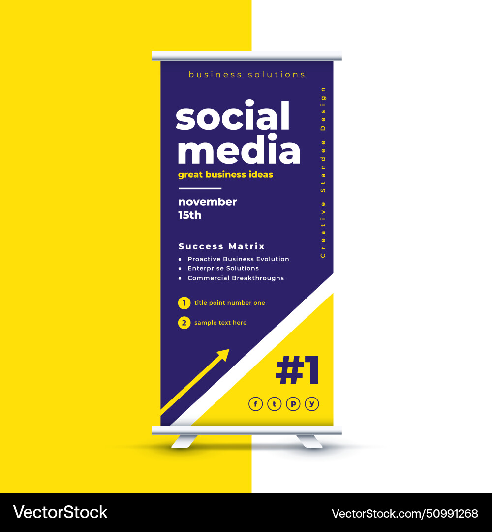 Rollup standee cover layout for corporate Vector Image