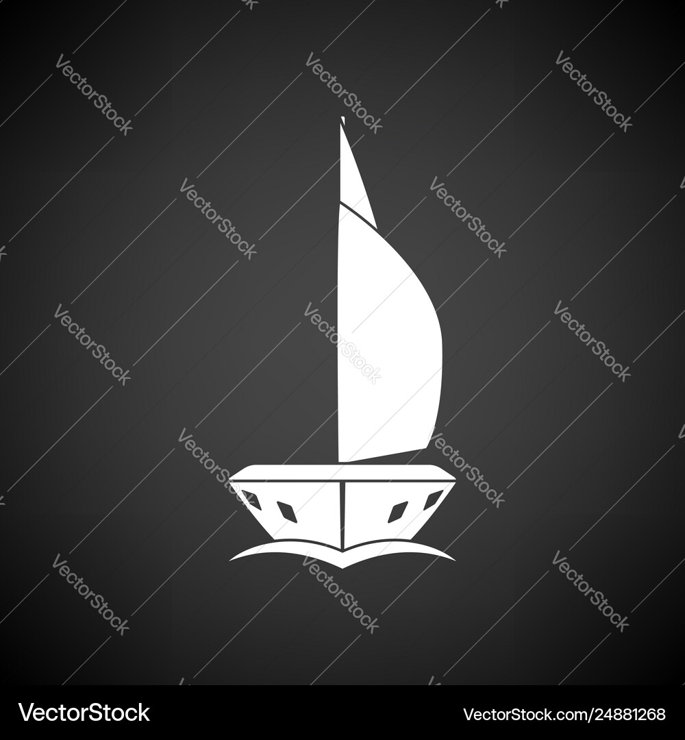 Sail yacht icon front view Royalty Free Vector Image