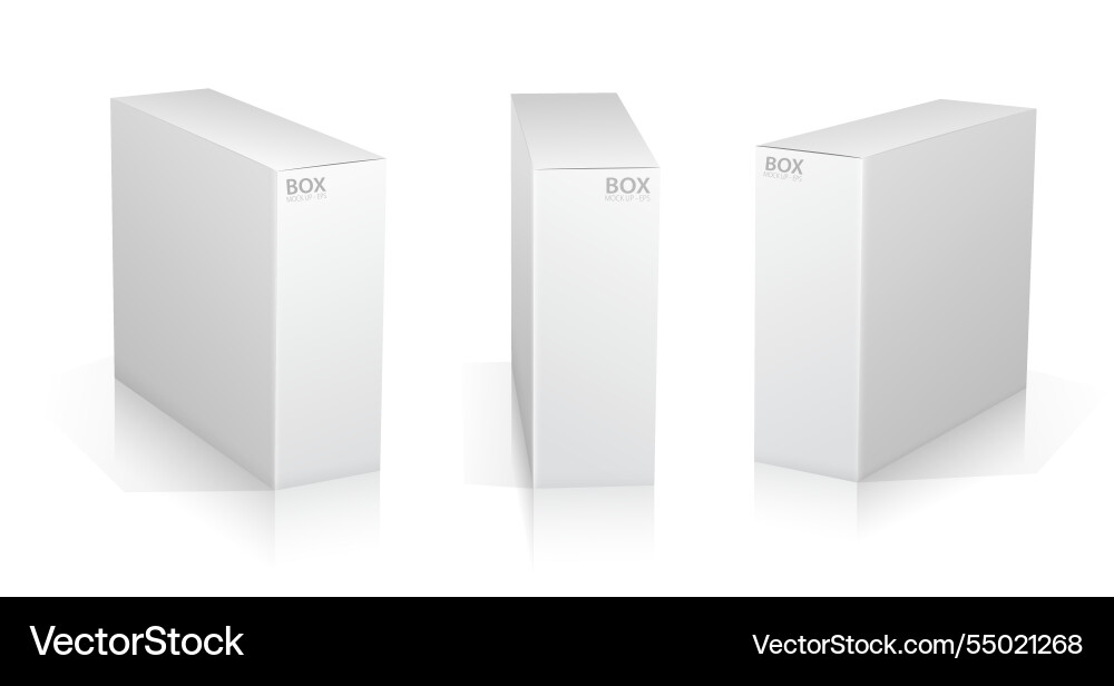 Set of super realistic white box mockup – Royalty-Free Vector | VectorStock