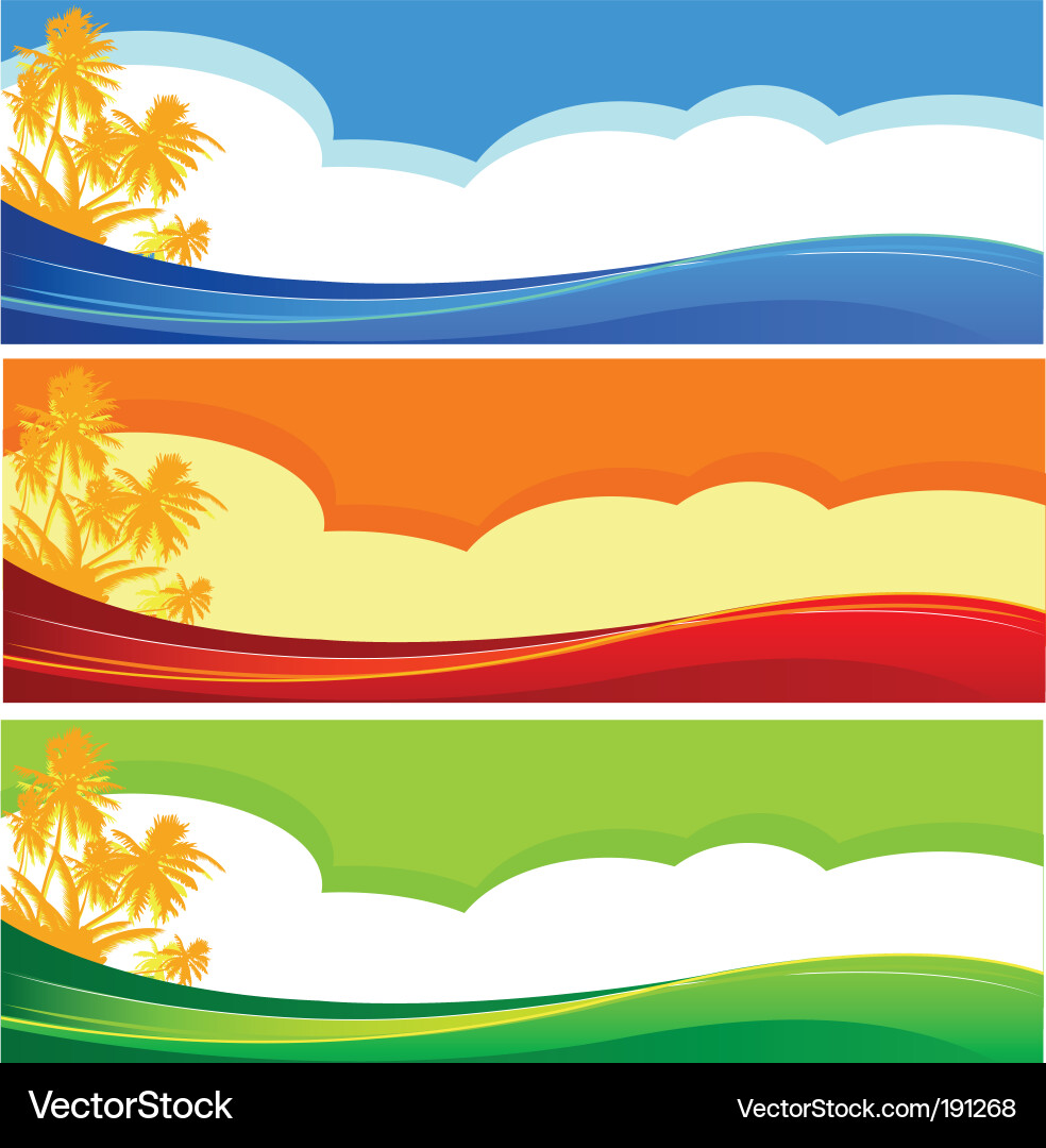 Summer vacation banners Royalty Free Vector Image
