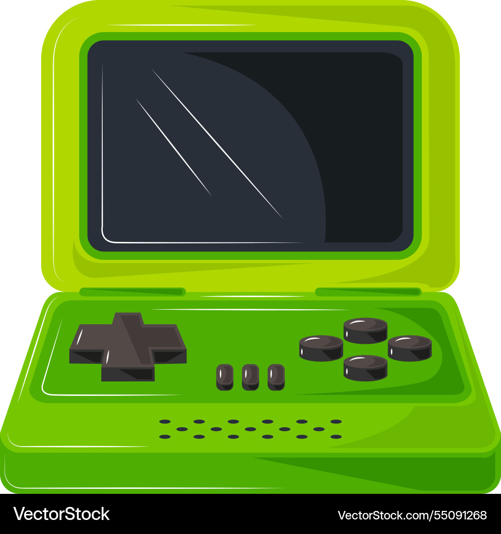 Video games green console Royalty Free Vector Image