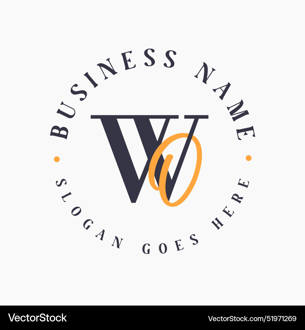 Elegant letter wo initials logo for corporate Vector Image