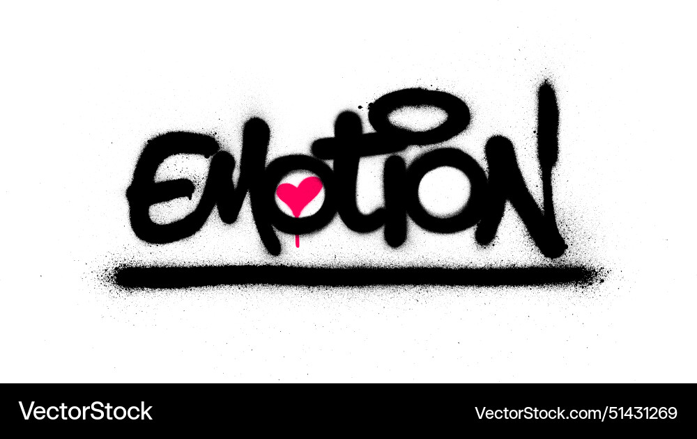 Graffiti emotion word sprayed in black over white Vector Image