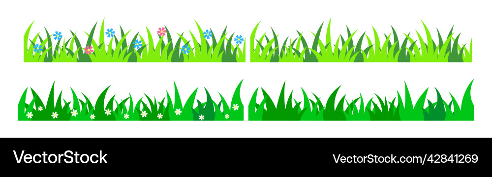 Grass elements for an endless borders Royalty Free Vector