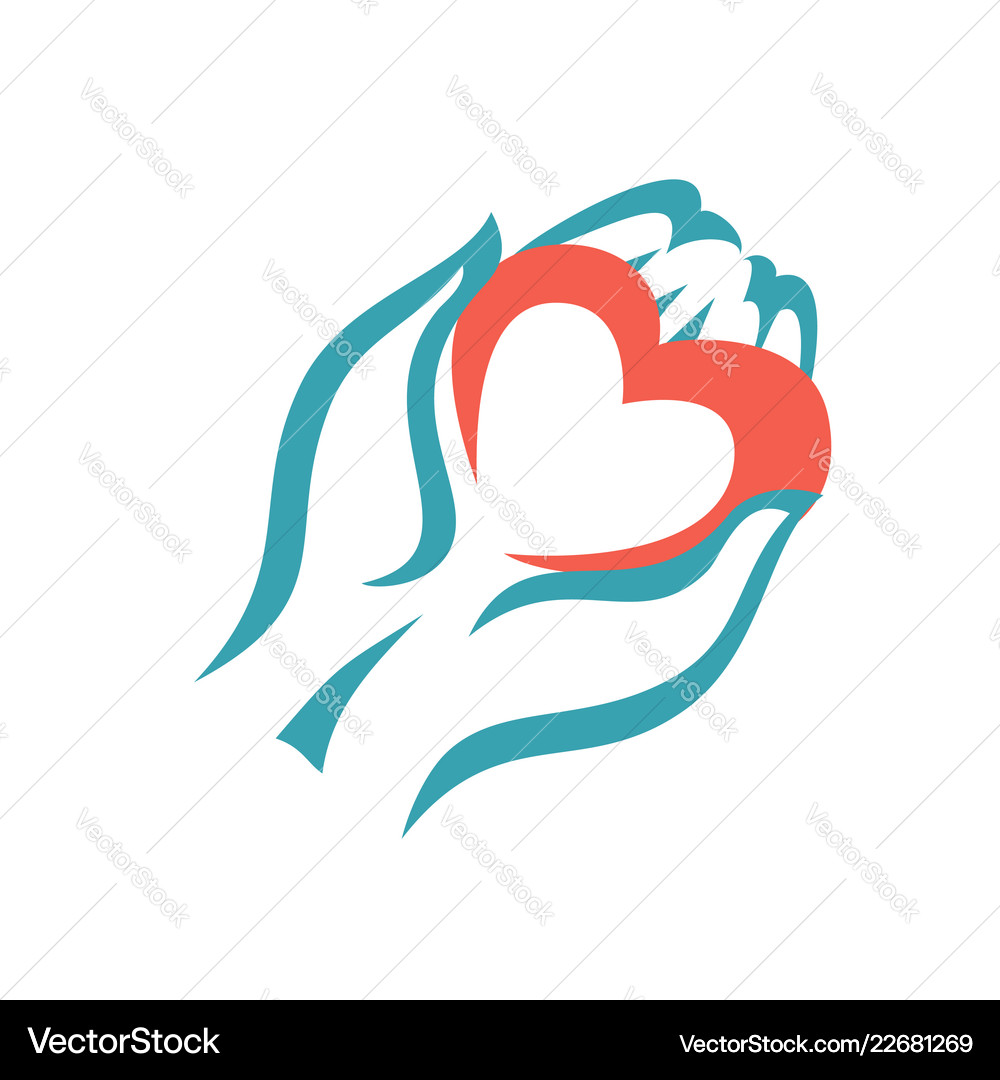 Hand holding a heart icon isolated symbol Vector Image