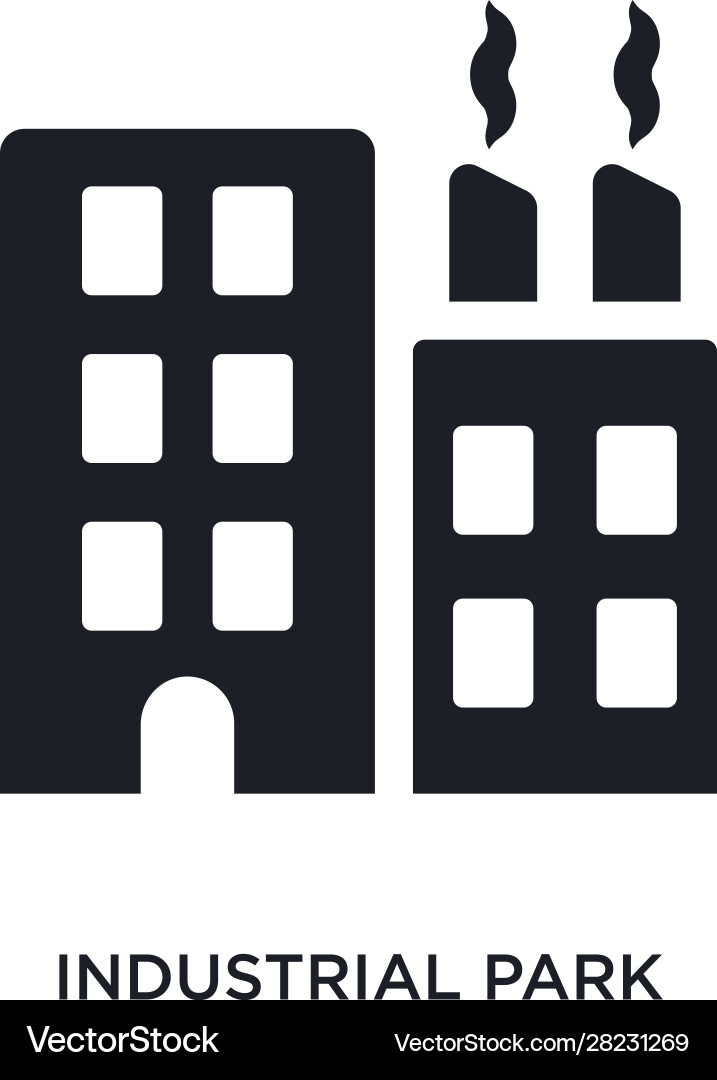 Industrial park isolated icon simple element from Vector Image