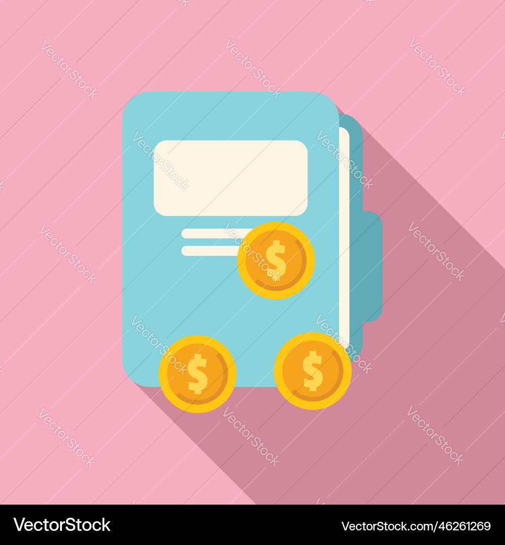 Invest folder icon flat finance success Royalty Free Vector