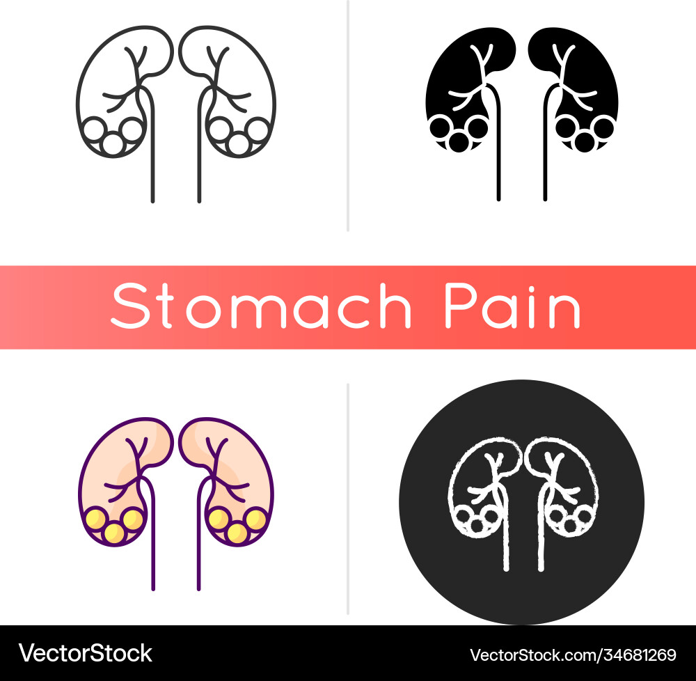 Kidney stone disease icon Royalty Free Vector Image