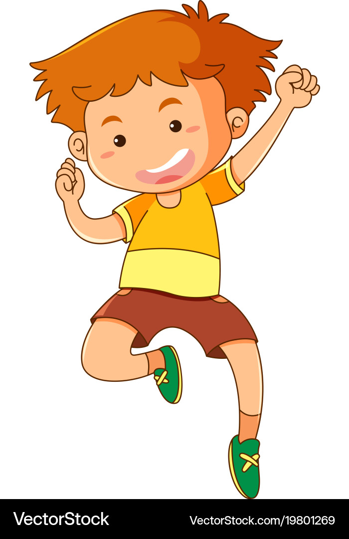 Little boy jumping up Royalty Free Vector Image
