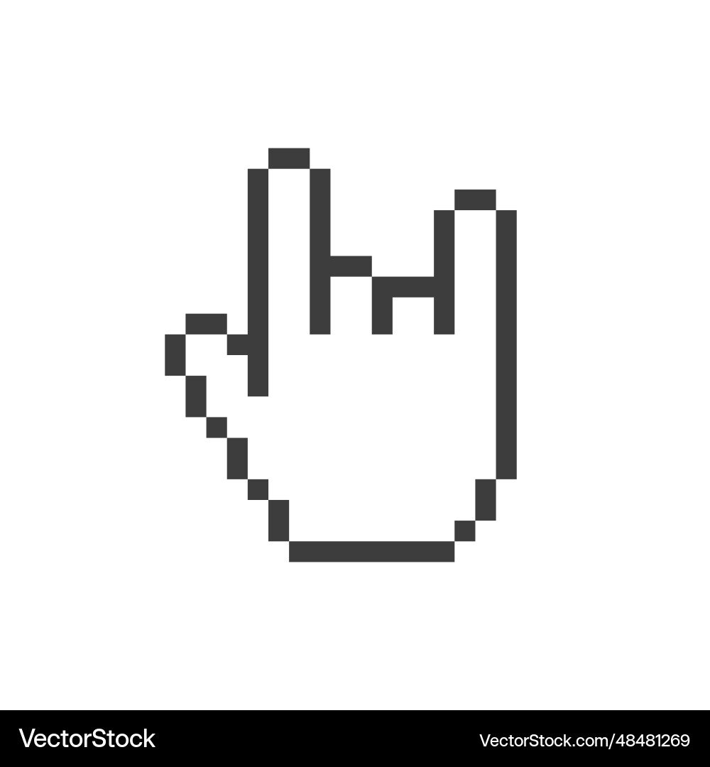 Metal horns sticker cursor mouse Royalty Free Vector Image