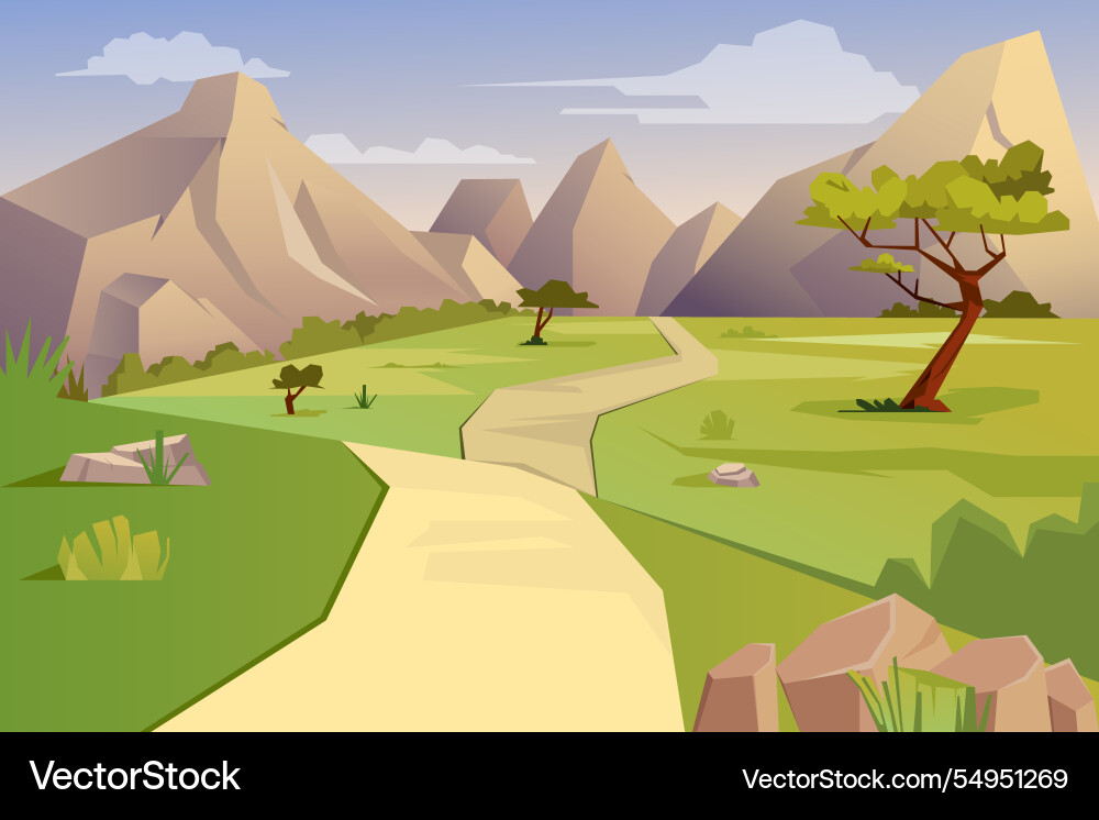 Mountain road landscape Royalty Free Vector Image