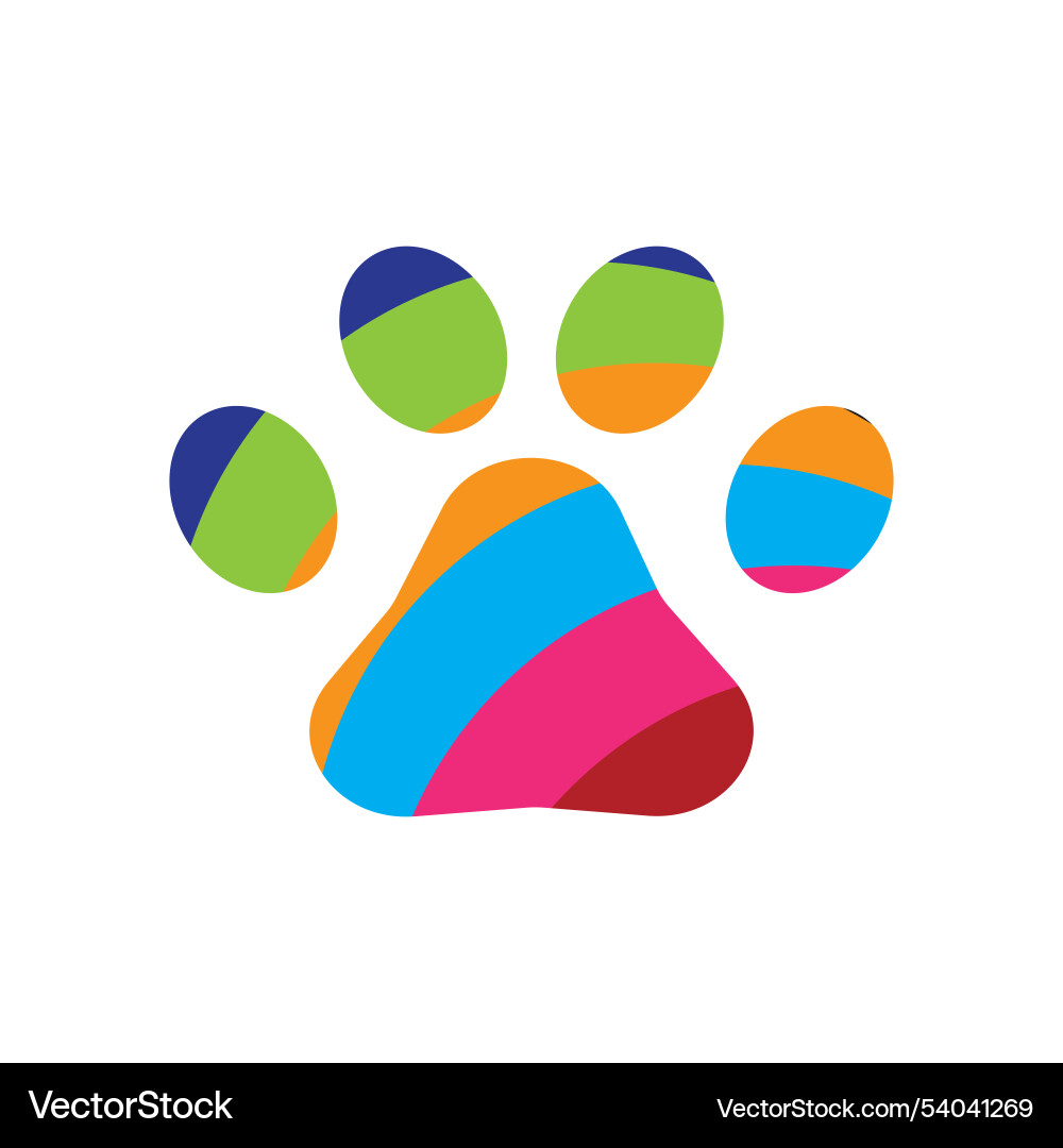 Paw logo design template Royalty Free Vector Image