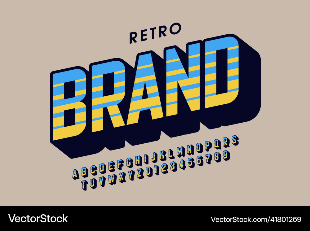 Retro style font design Royalty Free Vector Image