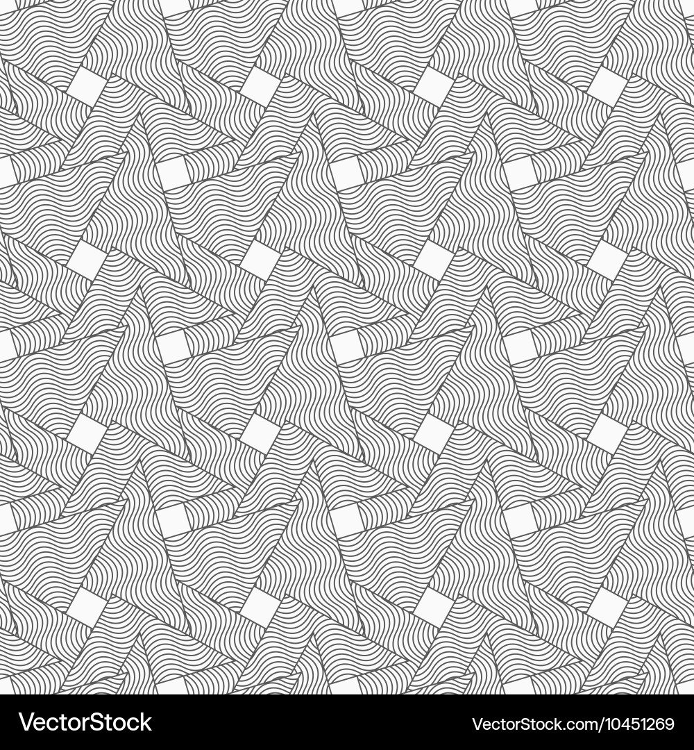 Slim gray wavy striped overlapping triangles Vector Image