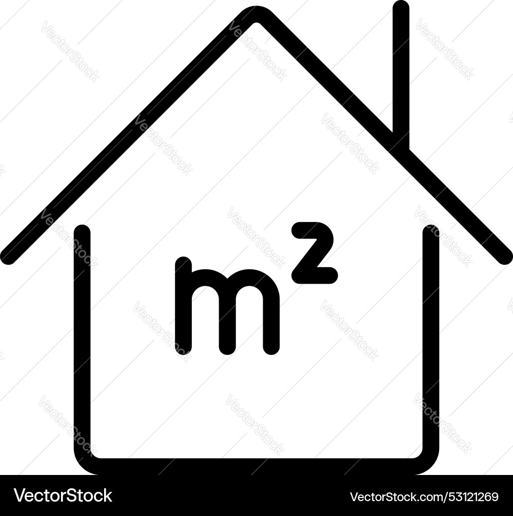 Square meter icon place dimension outline Vector Image