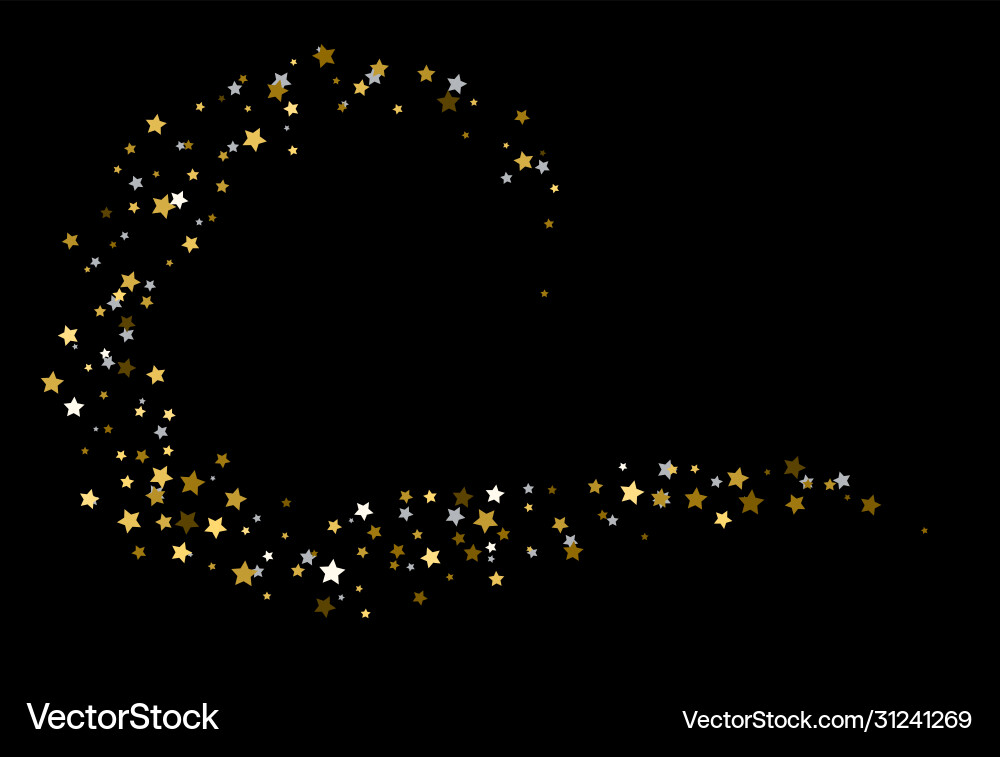 Stream from gold and silver stars Royalty Free Vector Image