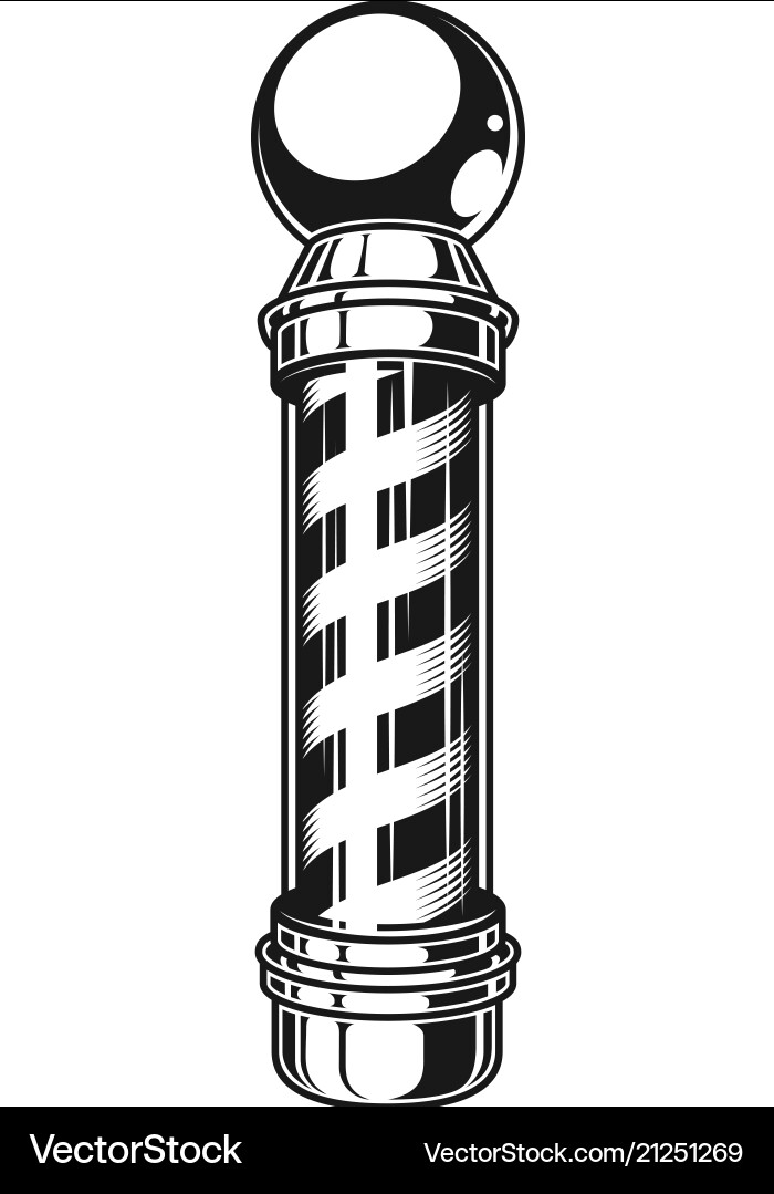 Vintage barber shop striped pole template Vector Image