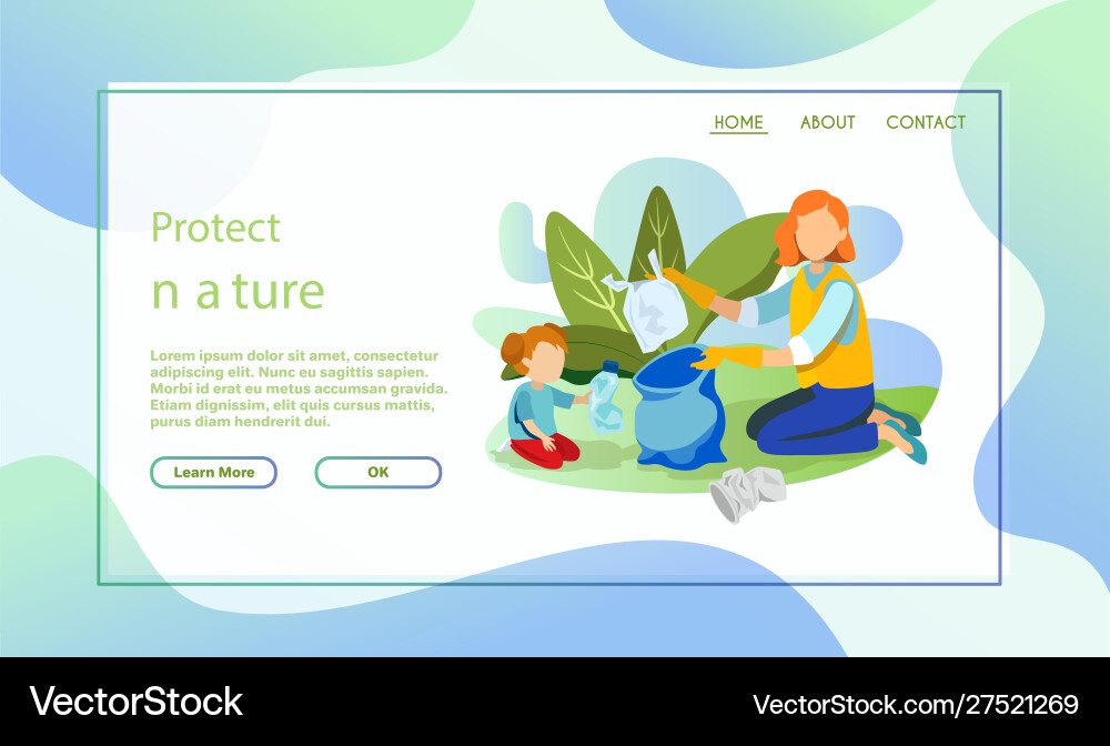 Volunteers cleaning up environment flat Royalty Free Vector