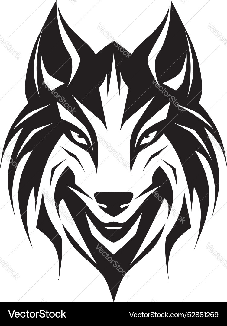 Wolf pack emblem shadowed lone wolf icon Vector Image