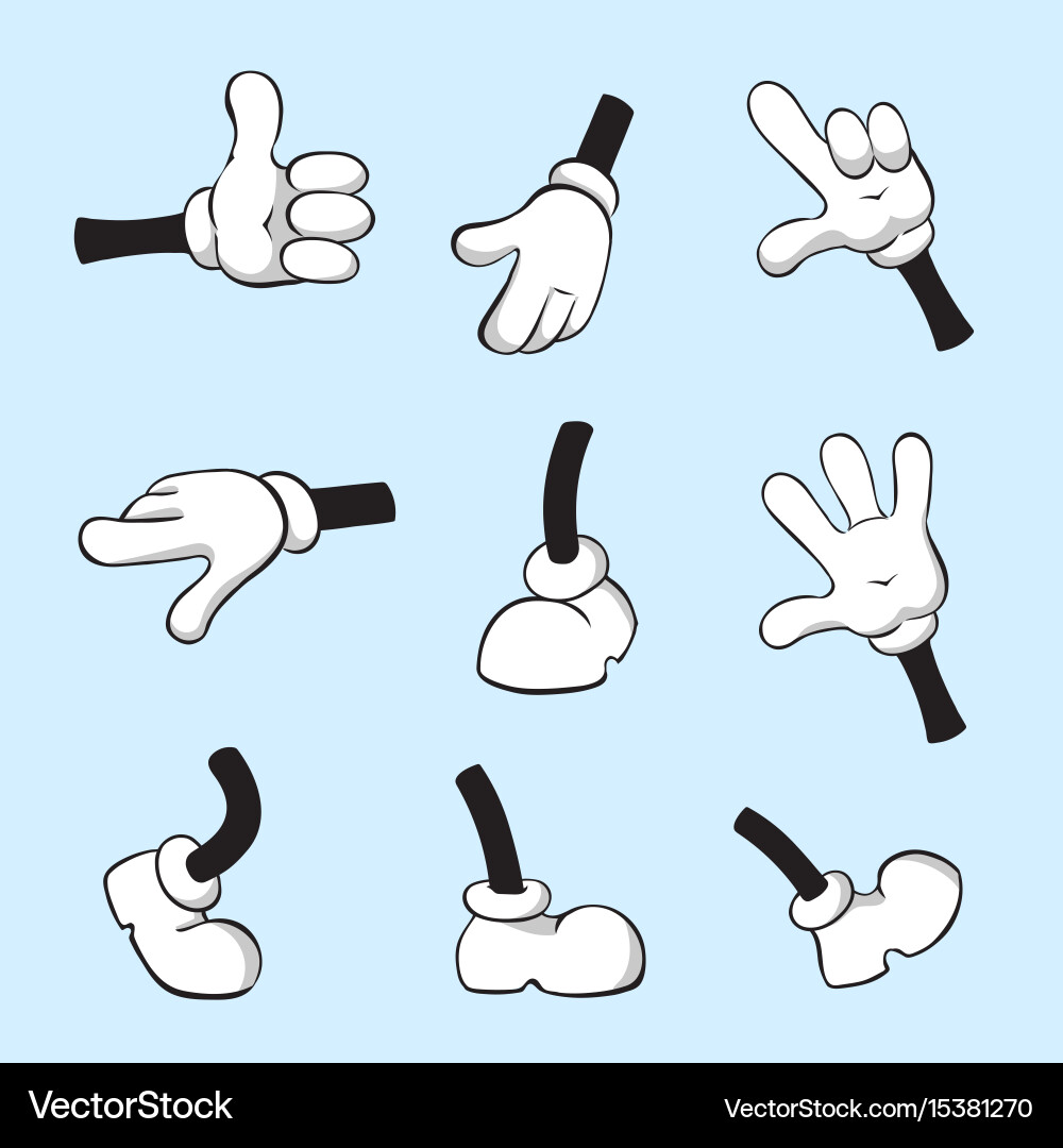 Cartoon hands and legs set for animation Vector Image