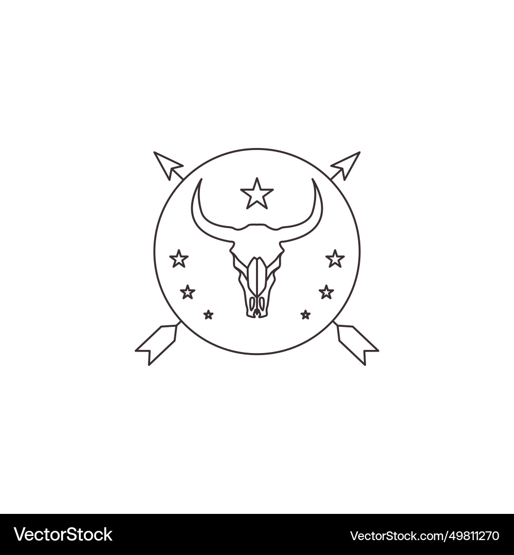 Cow star icon logo design Royalty Free Vector Image