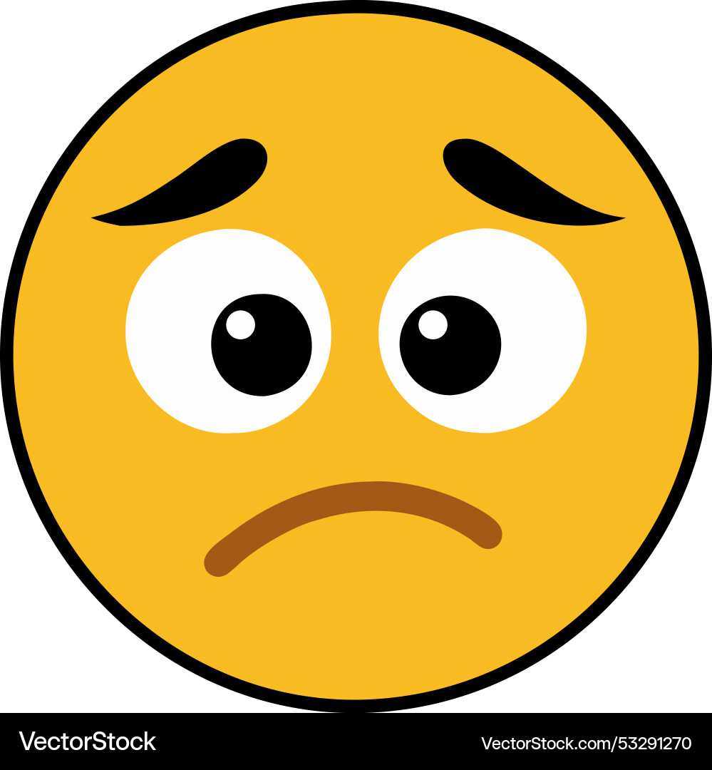 Disappointed but relieved face emoji icon Vector Image