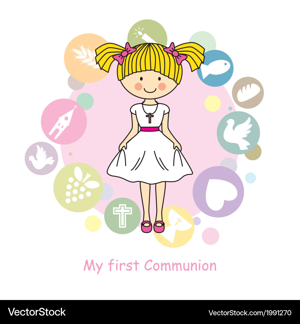 Girl first communion Royalty Free Vector Image