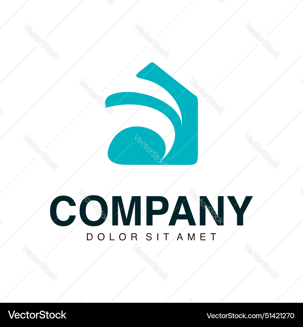 House home wave icon logo design element Vector Image