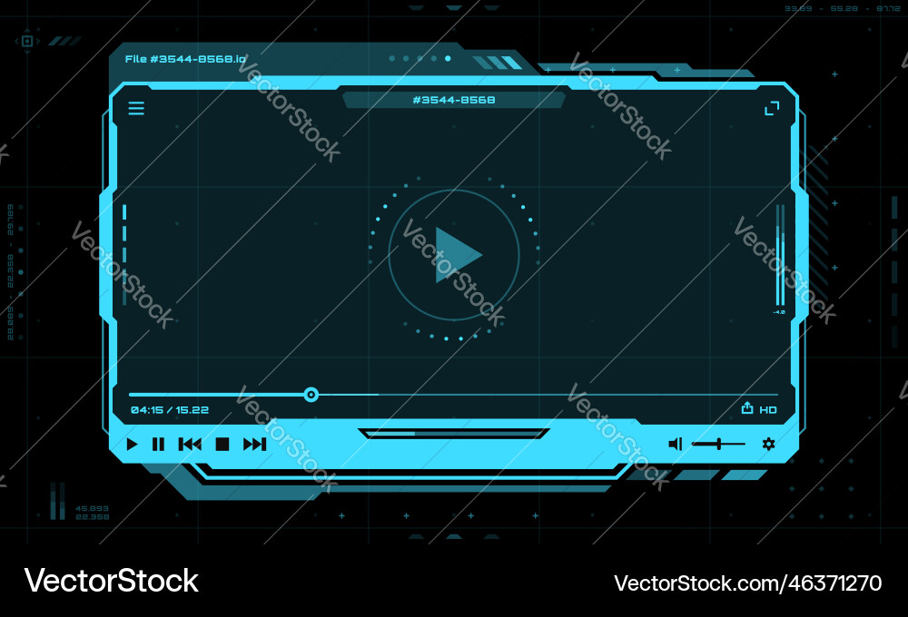 Hud video player futuristic interface screen frame