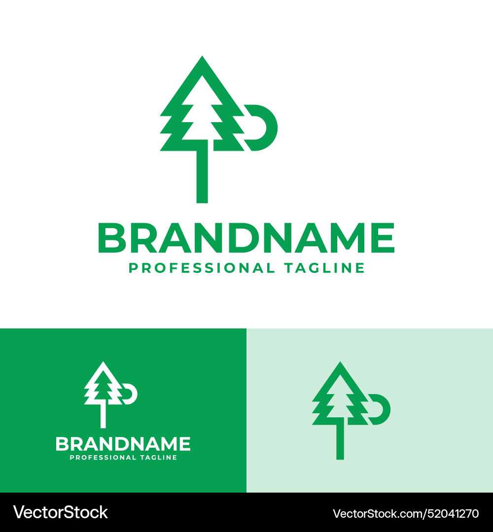 Letter p tree line logo suitable Royalty Free Vector Image