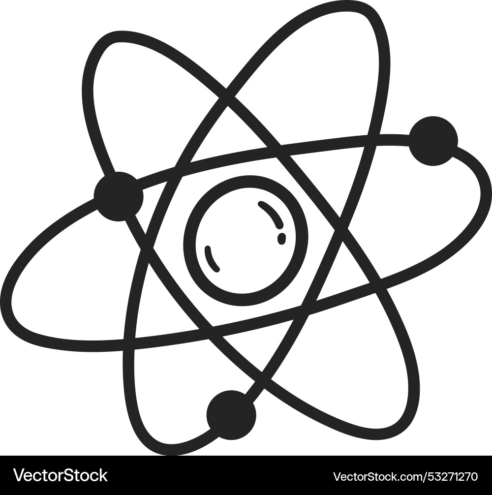 Line art of atom Royalty Free Vector Image - VectorStock