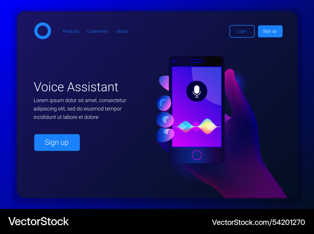 Personal assistant and voice recognition concept Vector Image