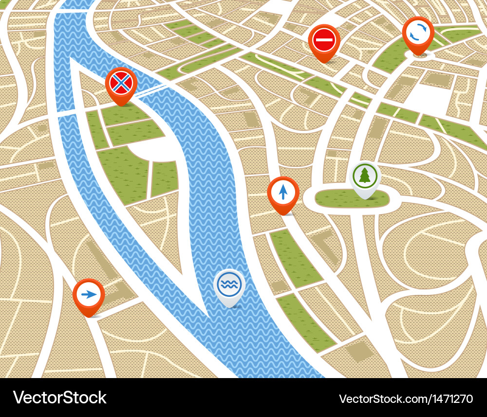 Perspective background of abstract city map Vector Image