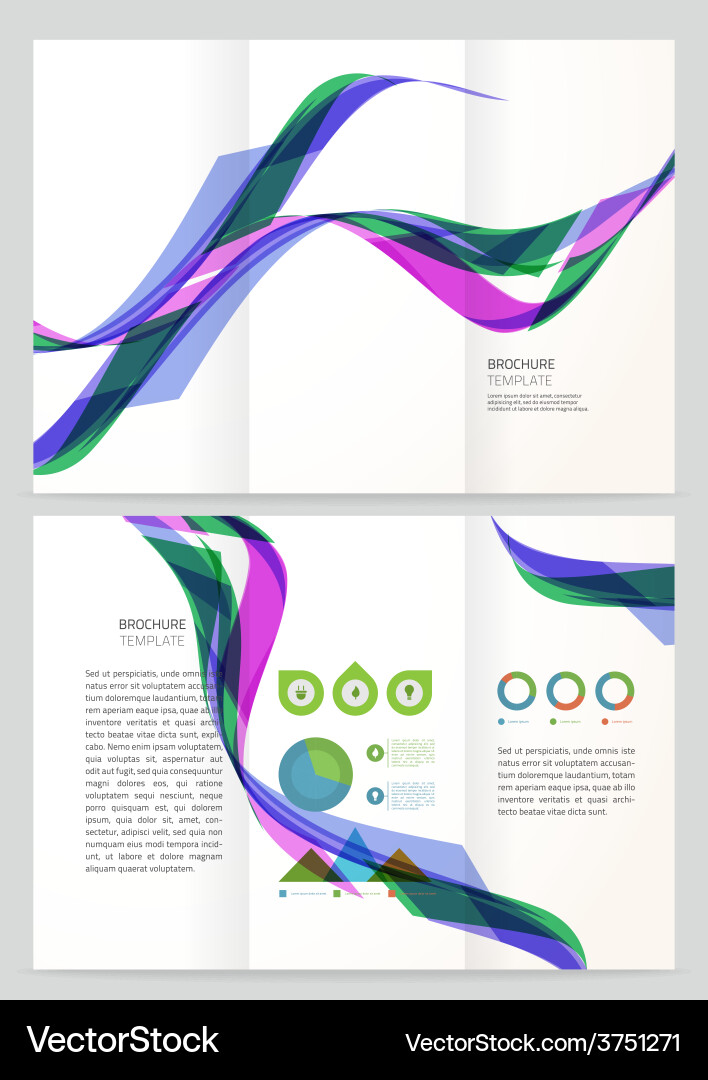 Abstract wave brochure template Royalty Free Vector Image