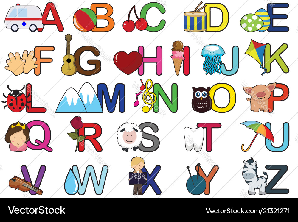 Alphabet letters Royalty Free Vector Image - VectorStock